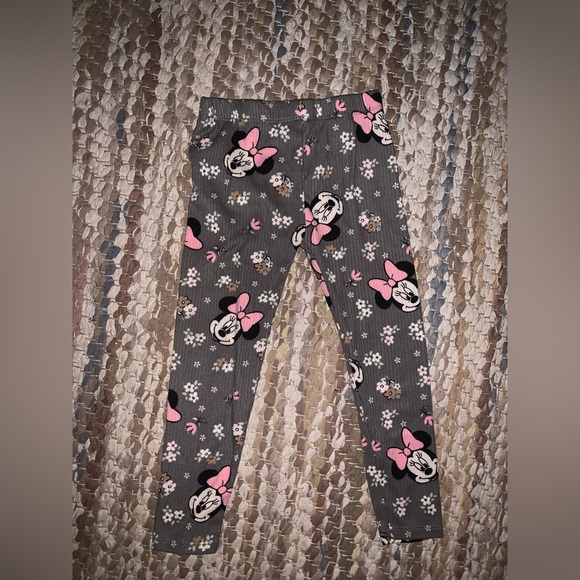 Disney | Bottoms | Disney Minnie Mouse Floral Gray And Pink Leggings ...